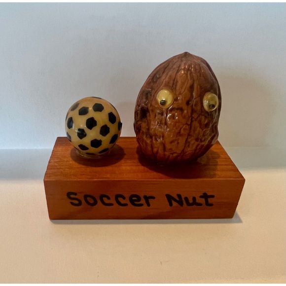 Accents | Soccer Nut Figurine Walnut Googly Eyes Vintage 197s Desk ...